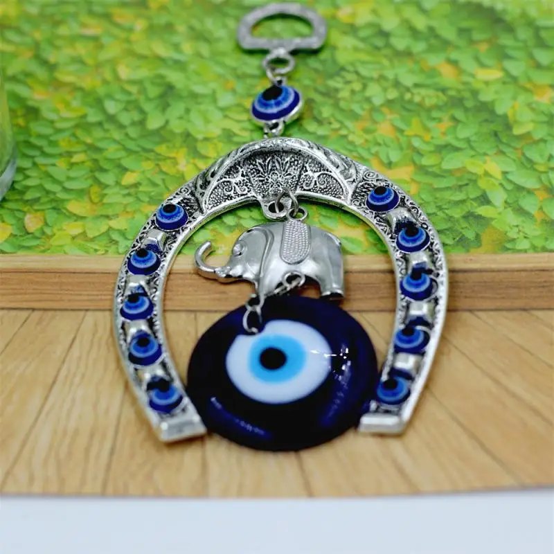 Turkish-Blue-Eye-Amulet-Horseshoe-With-Elephant-Ribbon-Ethnic-Wall ...