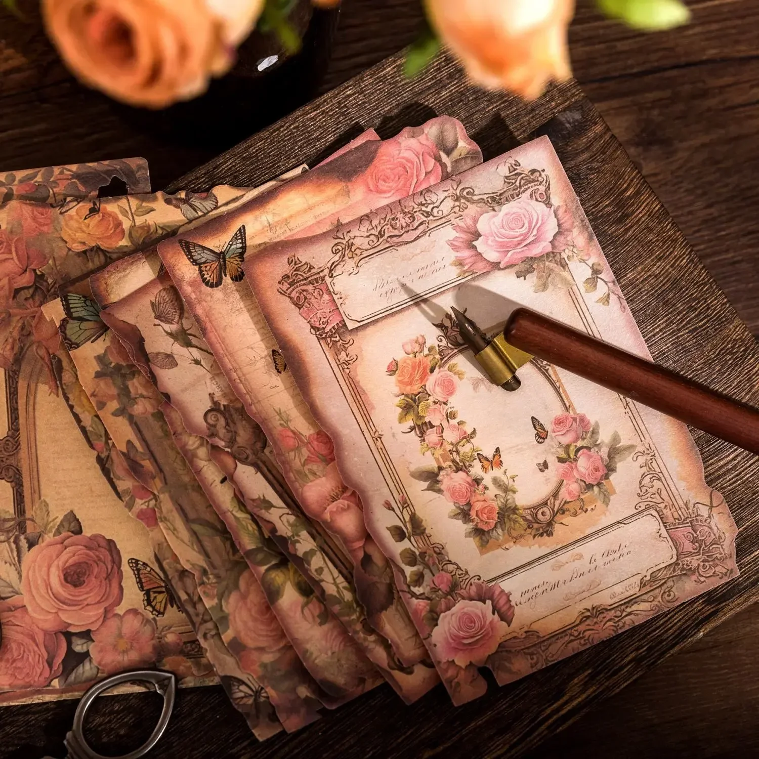 30-Sheets-Flower-Scorch-Series-Handbook-Decorative-Paper-DIY ...