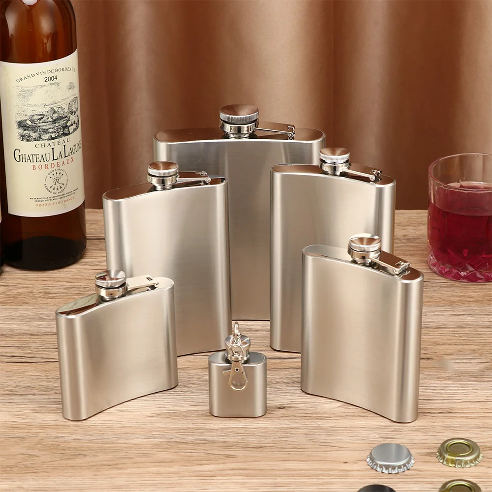 Stainless-Steel-Hip-Flask-Portable-Liquor-Flask-Leakproof-Drinking ...