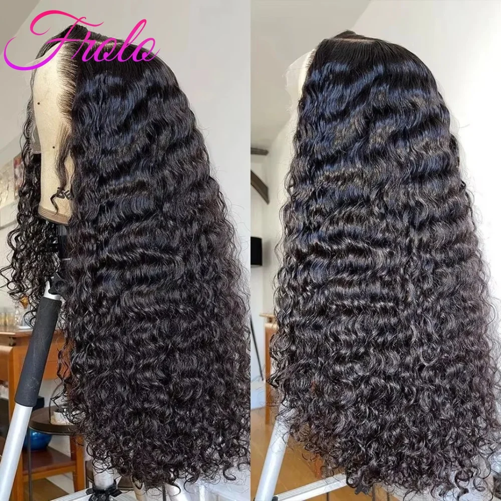 30 Inch Deep Wave Human Hair Wig HD Lace Wig 13x6 Human Hair Pre ...