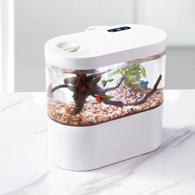 4l Fish Tank Aquarium Desktop Creative Self-circulating Goldfish Tank ...