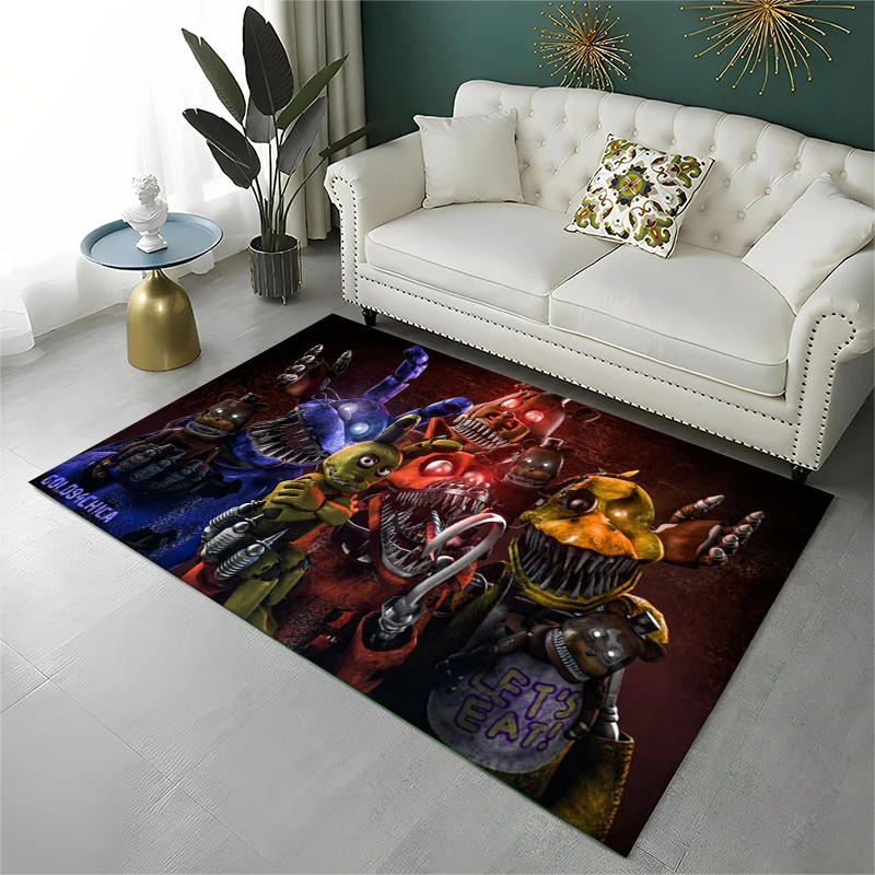 Classic F-FNAF Horror Game Freddy Carpet Rug for Playroom Bedroom ...