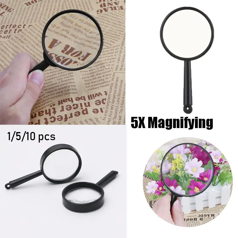 1/5/10pcs Magnifier 25mm Hand Held 5X Magnifying Loupe Reading Glass ...