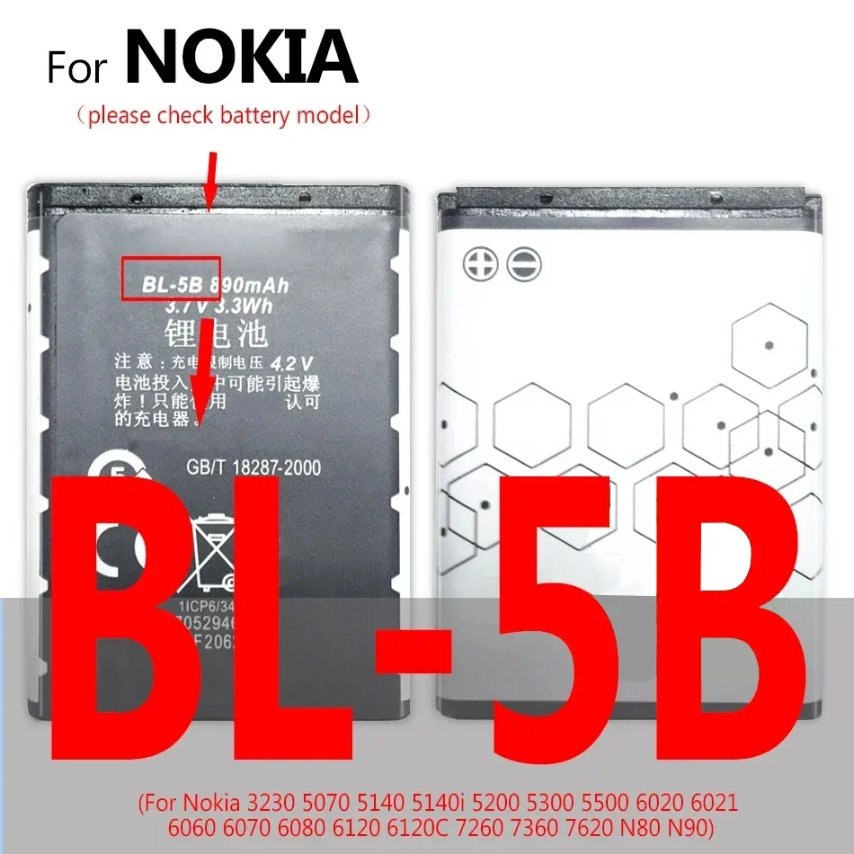BL-5CA-4C-5B-5C-Battery-For-Nokia-1110-1111-1200-5130XM-7600-N70-E60 ...