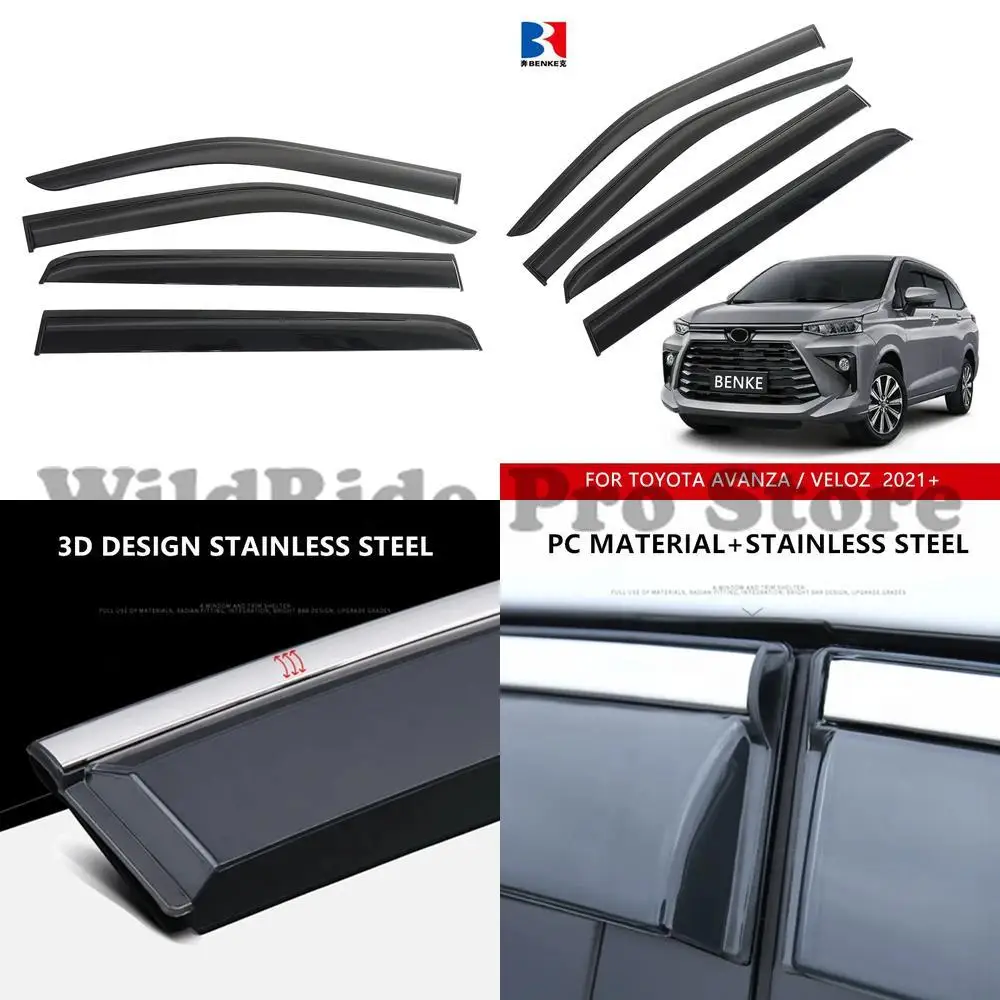1 set car window vent visor sunshade wind deflector rain shield weather ...