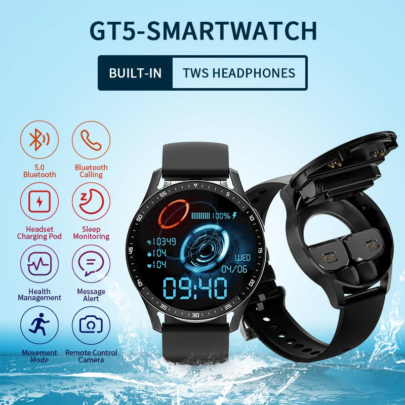 Smart-Watch-TWS-Bluetooth-Dual-Headset-HD-Screen-Heart-Rate-Bluetooth ...