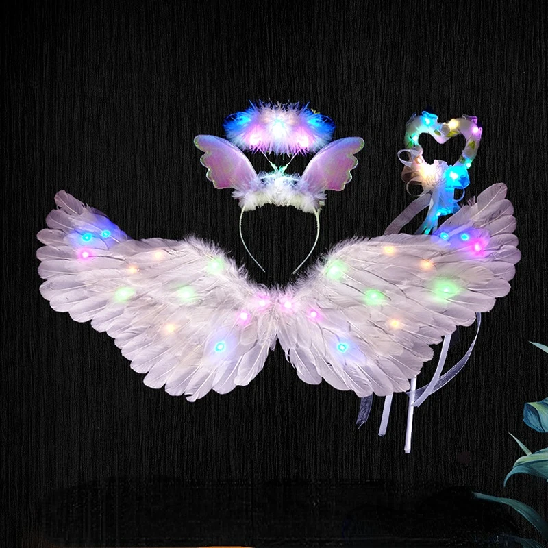 Glowing-Feather-Wings-LED-wings-for-Adult-and-Kids-Performance-Girl ...