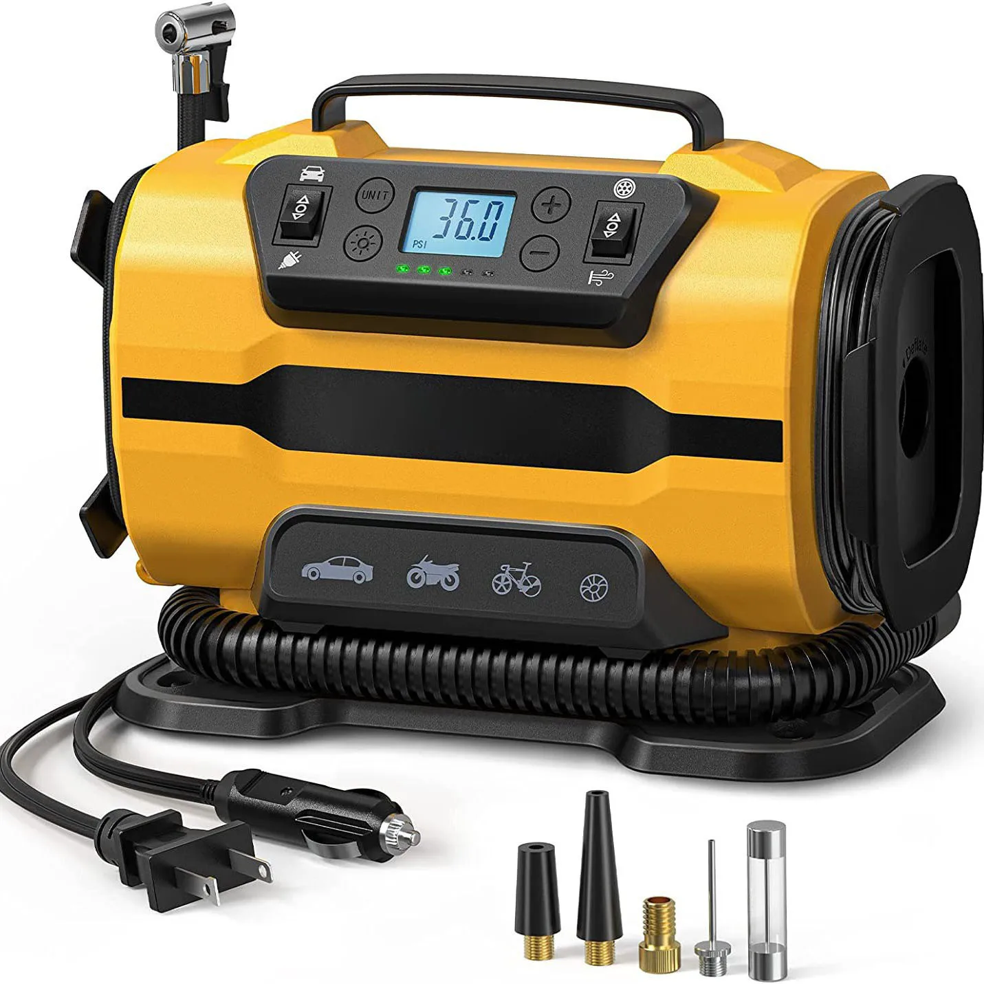 110V-230V-AC-DC-Air-Car-Compressor-Inflator-Pump-Portable-Motorcycle ...