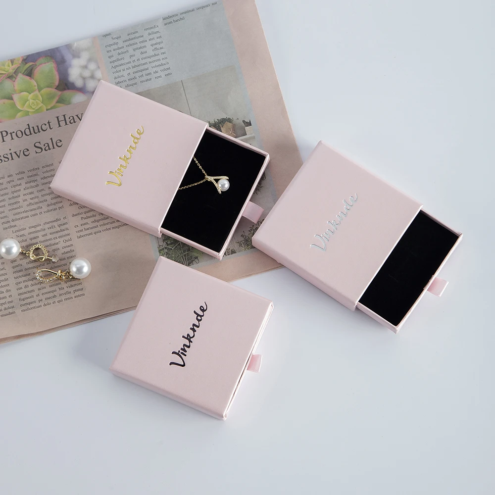 100-Pack-Custom-Logo-Jewelry-Box-10x10x3-5cm-Drawer-Jewellery-Necklace ...