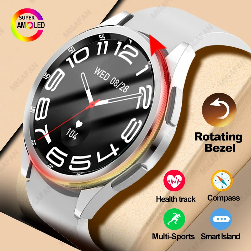 JS-reloj-inteligente-6-Max-para-hombre-y-mujer-pulsera-cl-sica-AMOLED ...