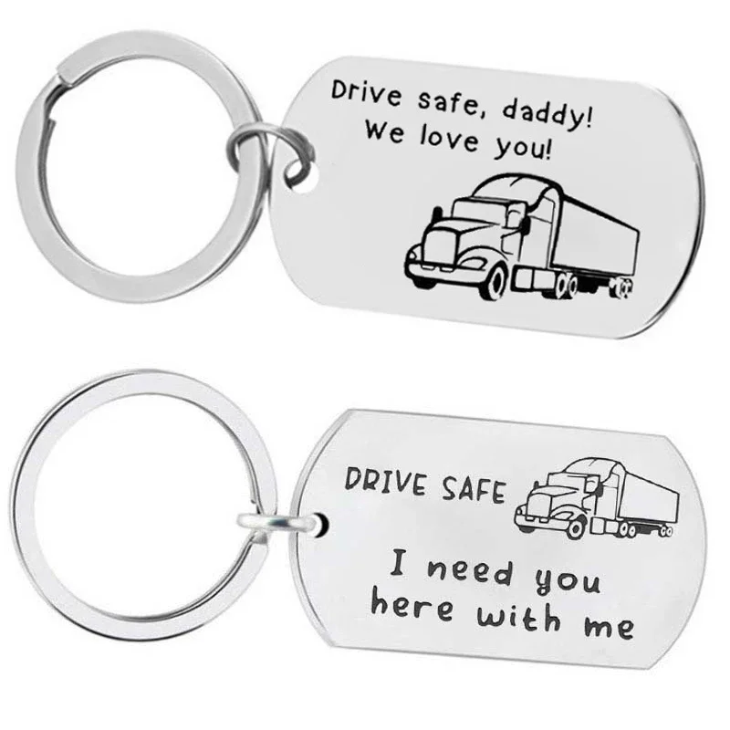 Custom Fashion Keyring Engraved Drive Safe, Daddy! We Love You! Truck ...