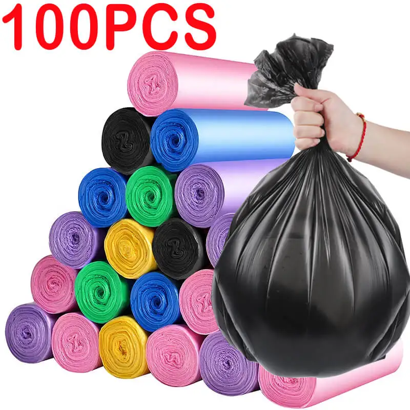 100pcs-Trash-Bag-for-Kitchen-Garbage-Sorting-Bedroom-Wastebasket-Flat ...