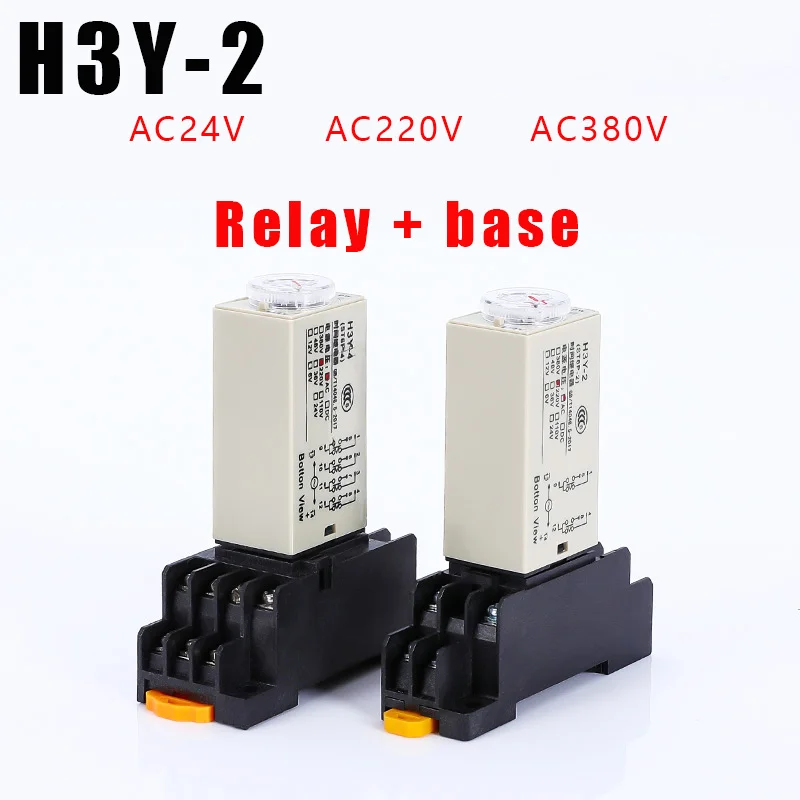 Power-on Delay Rotary Knob DPDT 5S/10S/30S/60S/3M/5M/10M/30M Timer Timing Time Relay AC 24V 220V ...