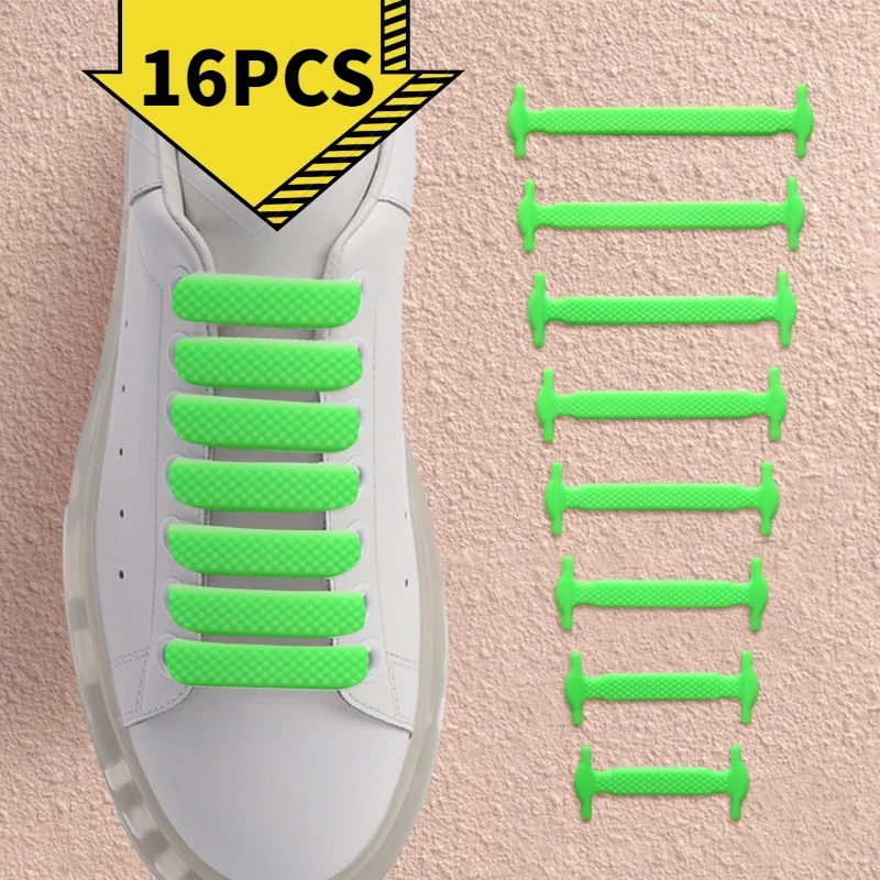 16Pcs-Silicone-Shoelaces-No-Tie-Shoelaces-12-colors-Elastic-Lace ...