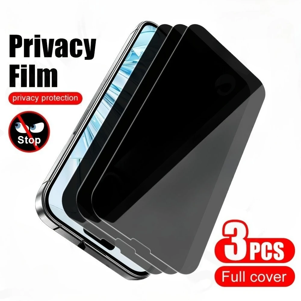 3Pcs Privaxy Full Screen Protector for iPhone 17 16 15 14 Pro Max 15 16 ...