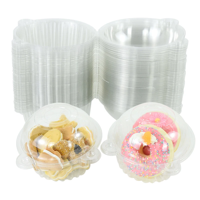 10pcs Round Cheesecake Boxes Slice Cake Box Transparent Cupcake Slice ...