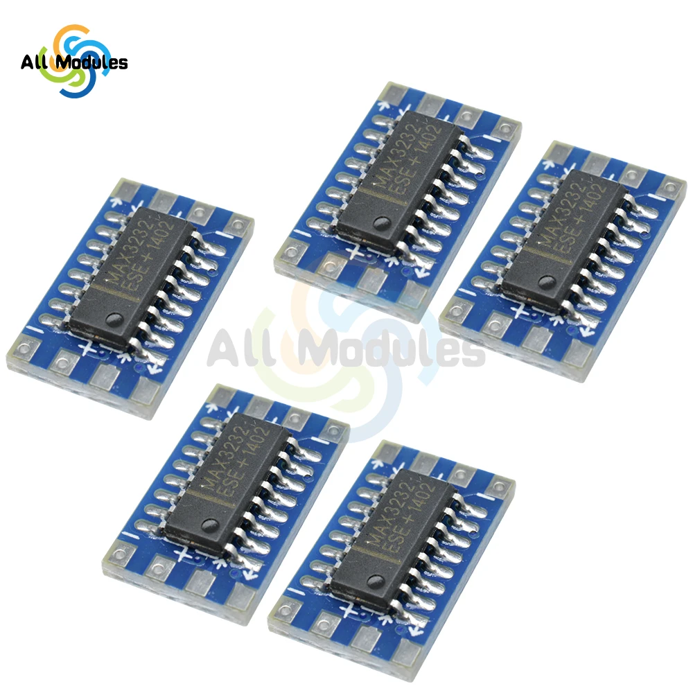 5PCS-Mini-MAX3232-RS232-to-TTL-Serial-Port-Leavel-Converter-Flashing ...