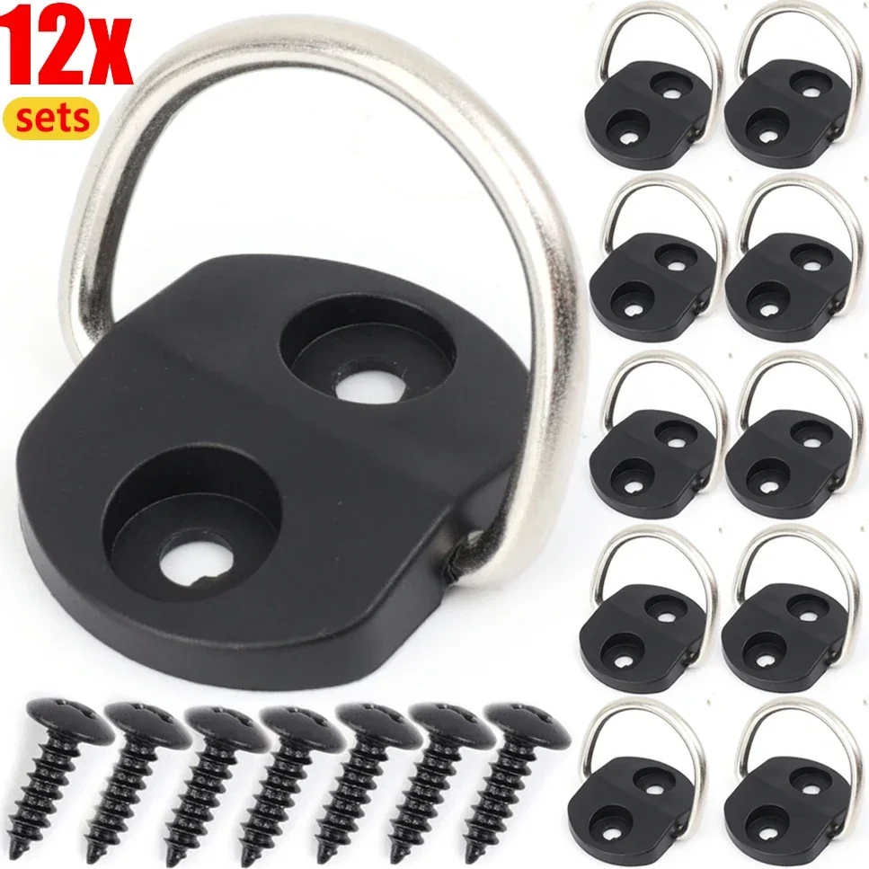 12 sets Fixed Hooks for Car Trunk Mesh Pocket Hanging Loop Split Ring ...