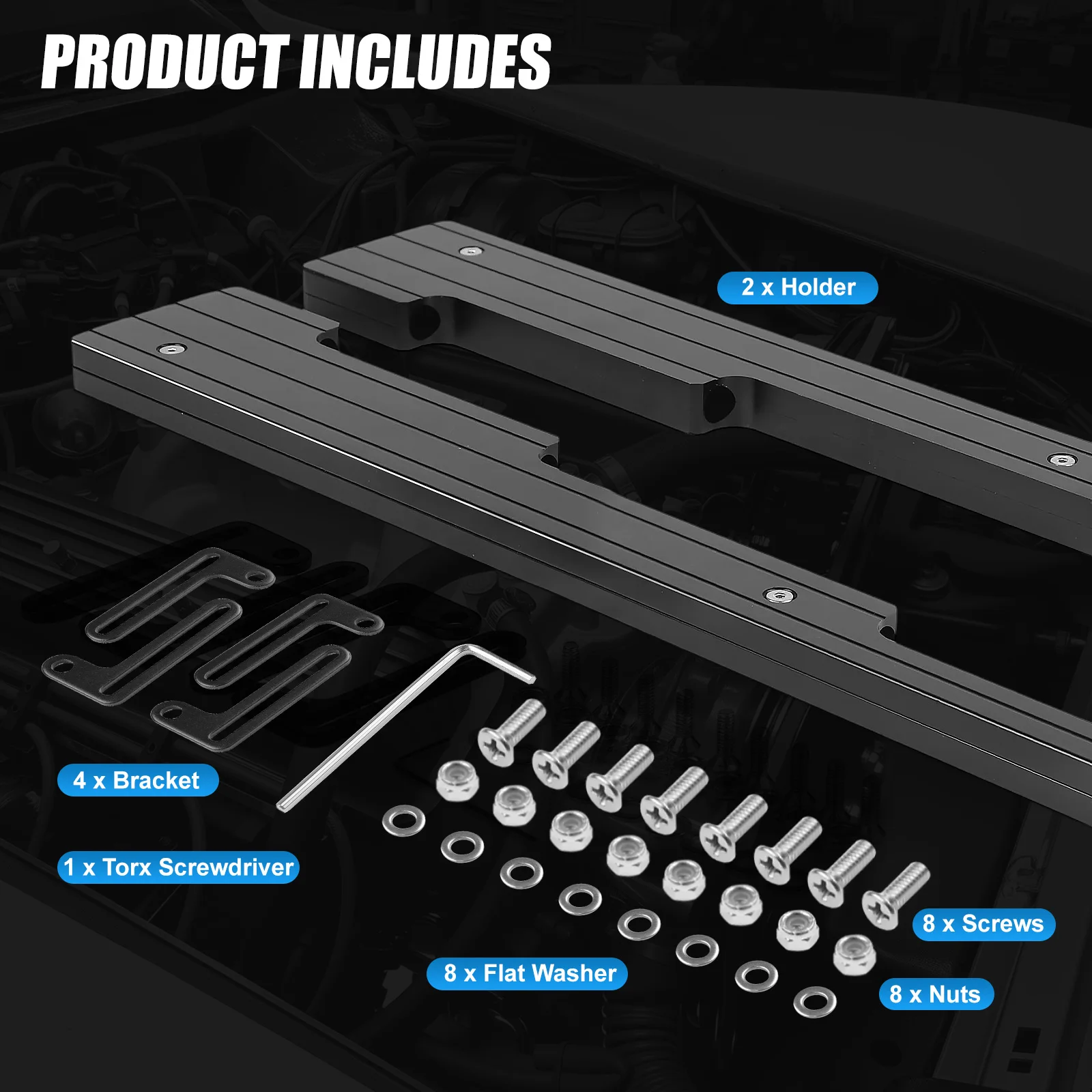 Black Aluminum Alloy Ignition Cable Replacement Spark Plug Wire Looms ...