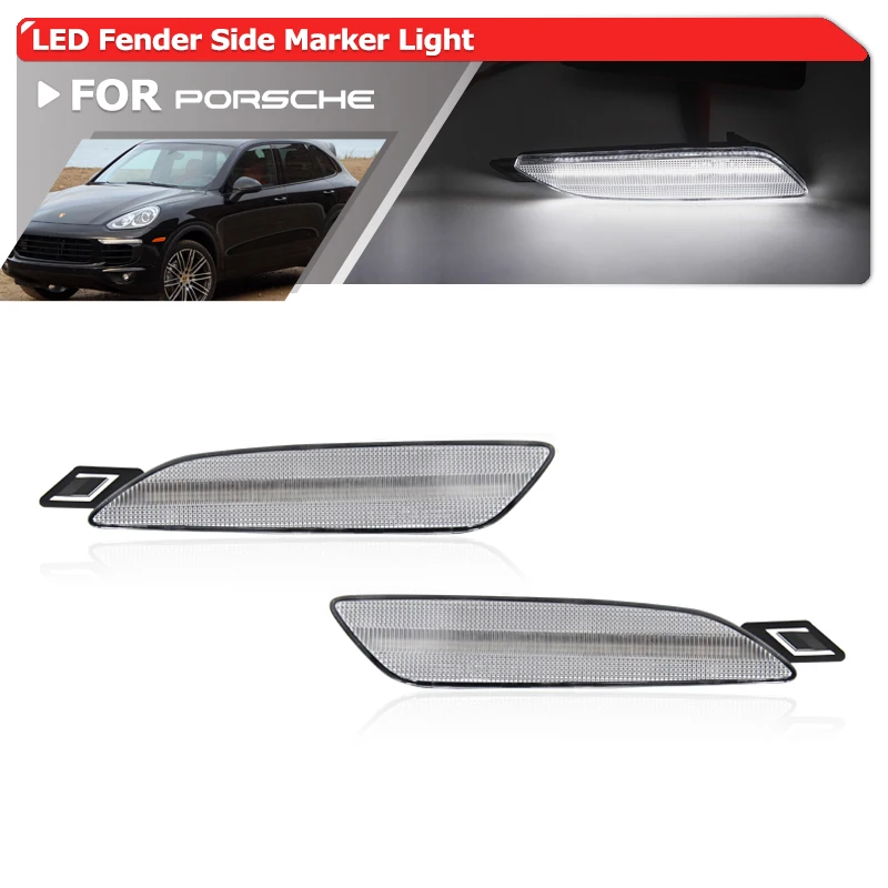 2x For Porsche Cayenne Gen 958 2015-2018 Clear Lens White Front Bumper ...