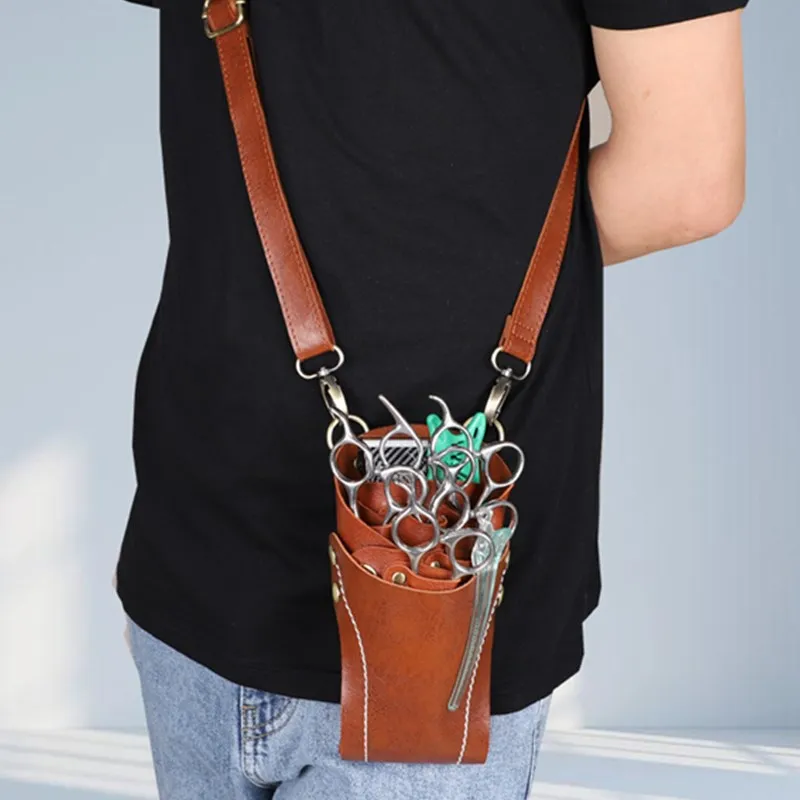 Black-PU-Barber-Scissor-Shear-Organizer-Brown-Stylist-Holster-Salon-Hairdresser-Waist-Tool-Pouch ...