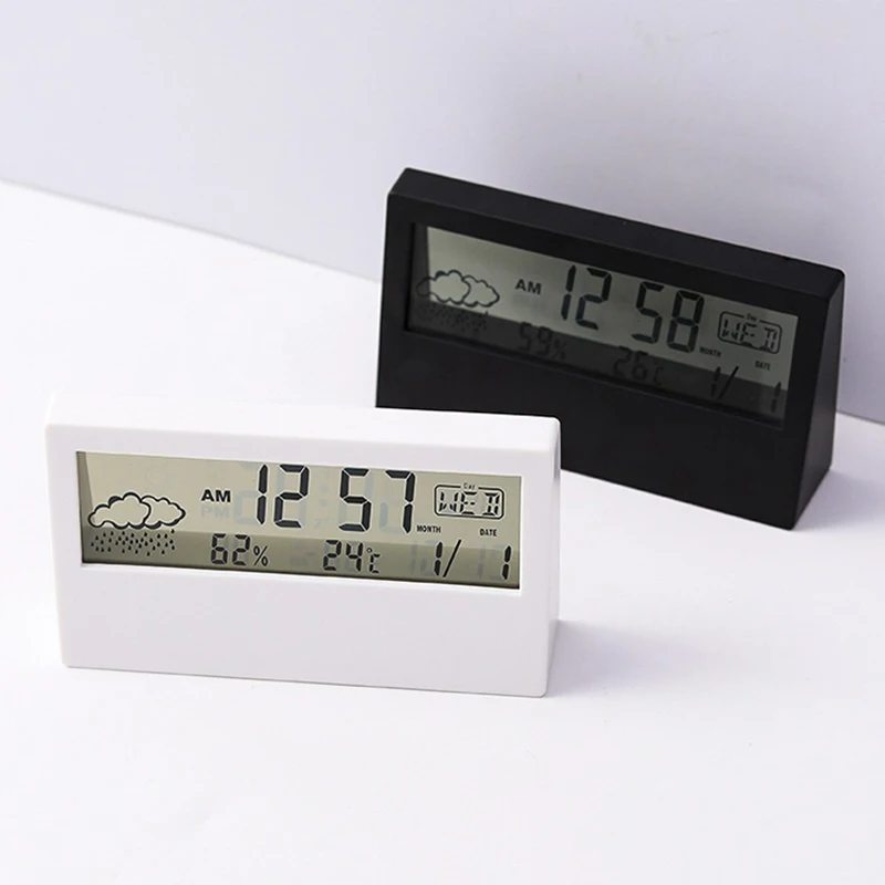 LED Thermometer Thermo-Hygrometer Multifunction Electronic Temperature ...