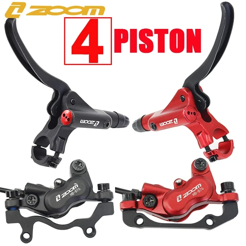ZOOM 4 Piston Hydraulic Disc Brake HB876 Bicycle Brakes Set Aluminum ...