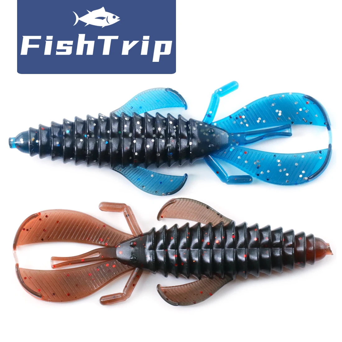 FishTrip 10Pcs Soft Plastic Fishing Lures 8cm/4.7g Creatures Soft Lure ...
