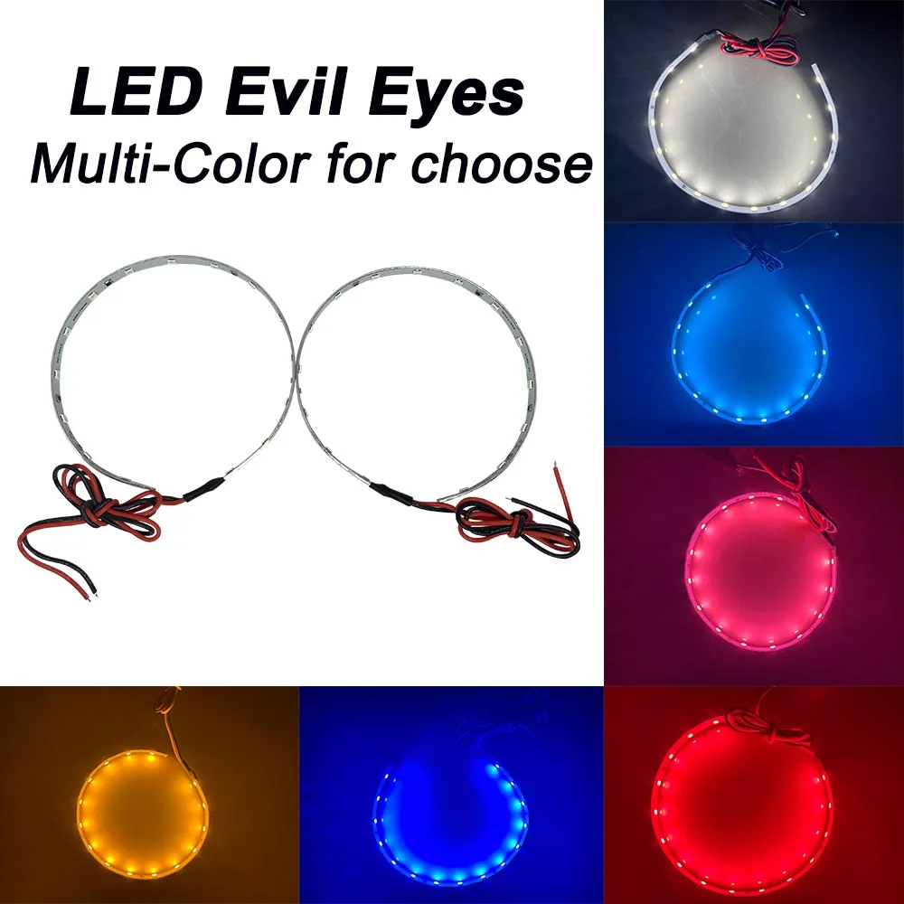 2PCS-360-degree-flash-LED-demon-eye-COB-Angel-eye-modified-car ...