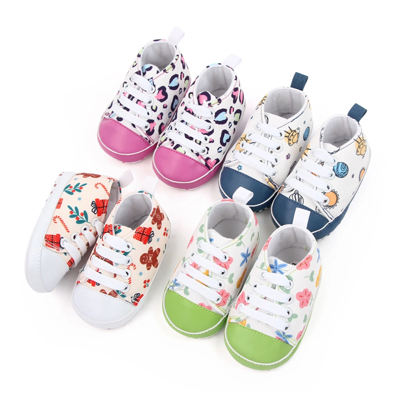 Baby-Canvas-Shoes-Flower-Planet-Gingerbread-Man-Leopard-Print-Non-slip ...