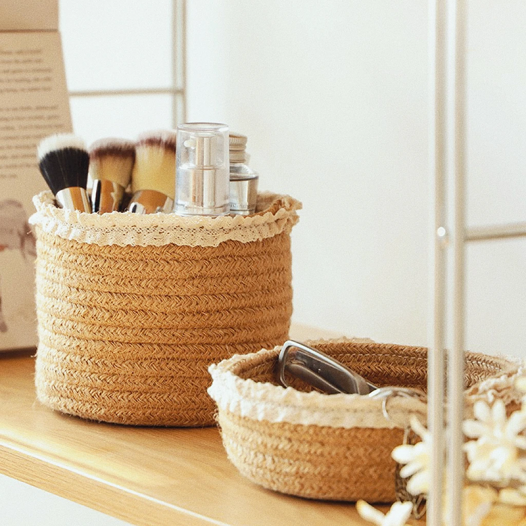 Hand woven Storage Box Sundry Toiletries Storage Box Snack Walnut Tray ...