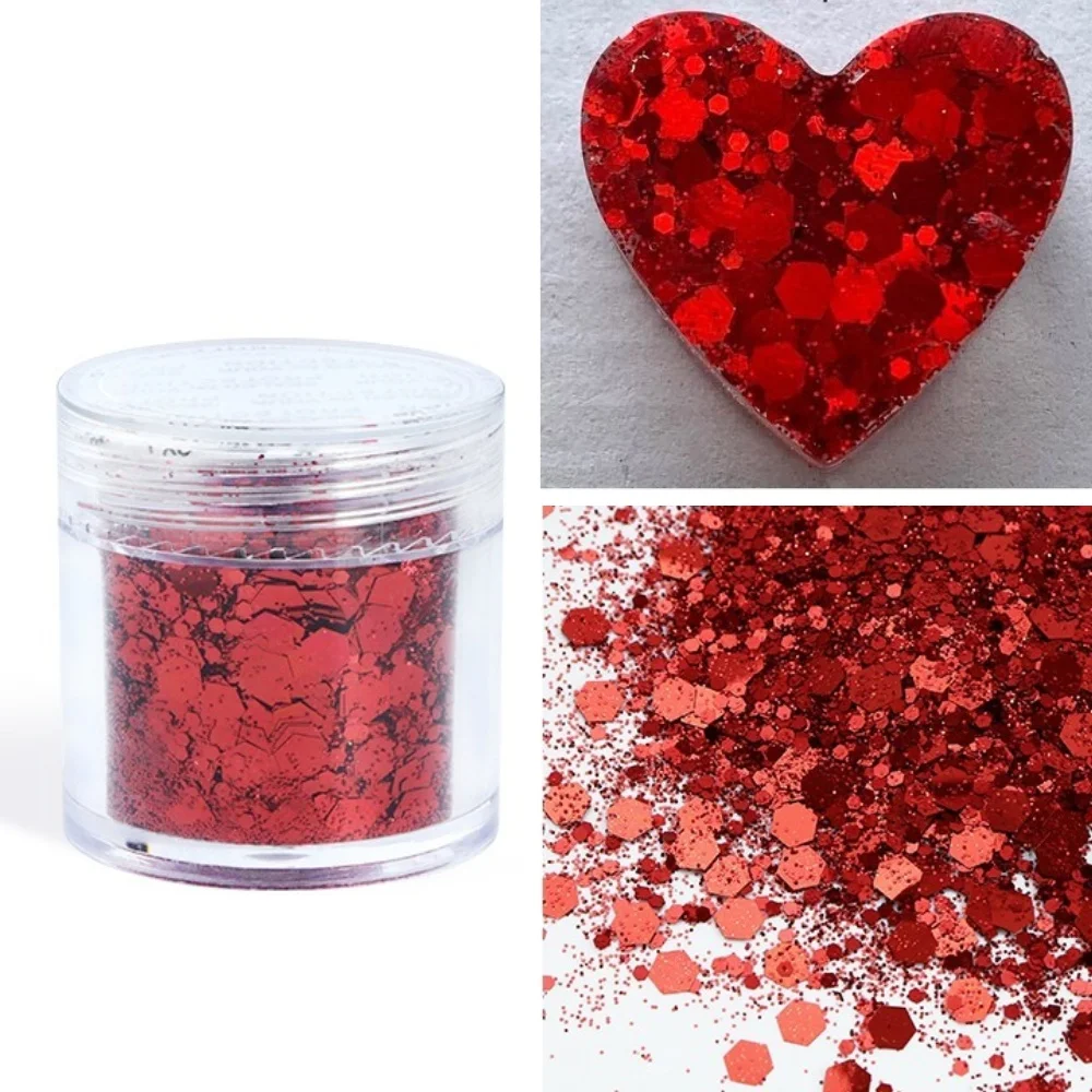Valentine-Red-Glitter-Powder-Silicone-Mould-Filler-Mix-Hexagonal-Chunky ...