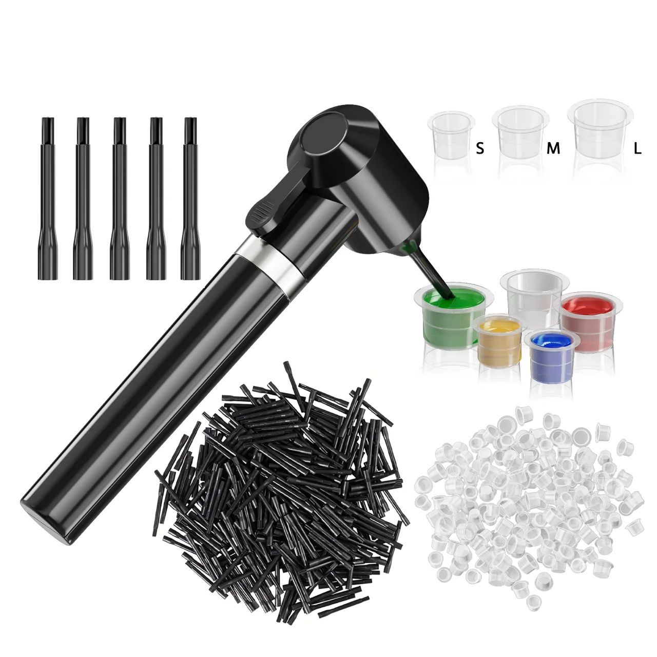 Tattoo-Ink-Mixer-Kit-Tattoo-Pigment-Mixer-Machine-with-50Pcs-Mixing ...