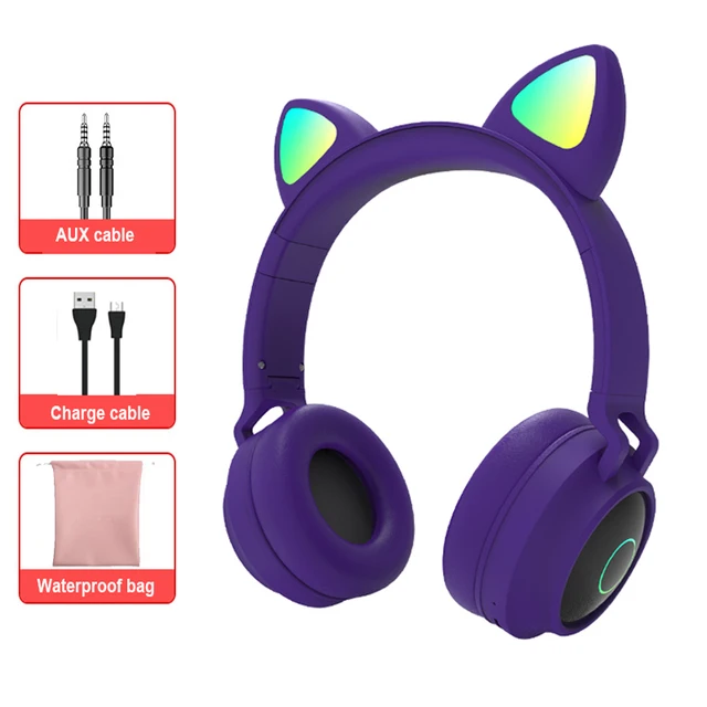 5.1 Bluetooth Wireless Headphones Headset Cat Ear Headphones For ...