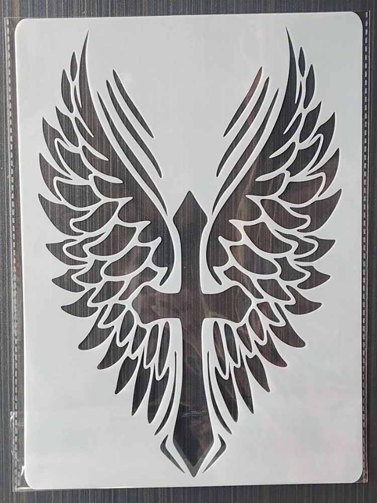 1-Pcs-21-29-Cm-Wing-Cross-DIY-Layering-Stencils-Wall-Painting-Scrapbook ...