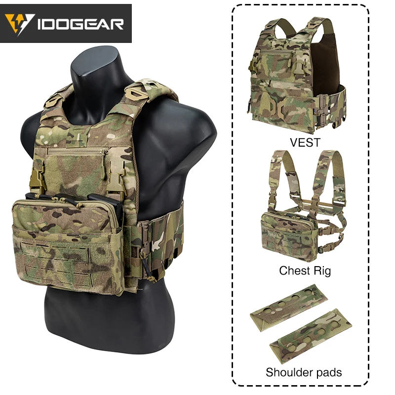 IDOGEAR-Tactical-FCSK-3-0EX-Plate-Carrier-MOLLE-Vest-With-inner-Plates ...