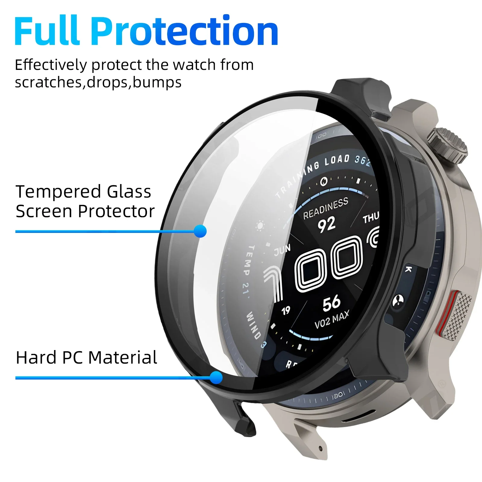 Premium Tempered Glass Screen Protector & Hard PC Bumper Case for ...