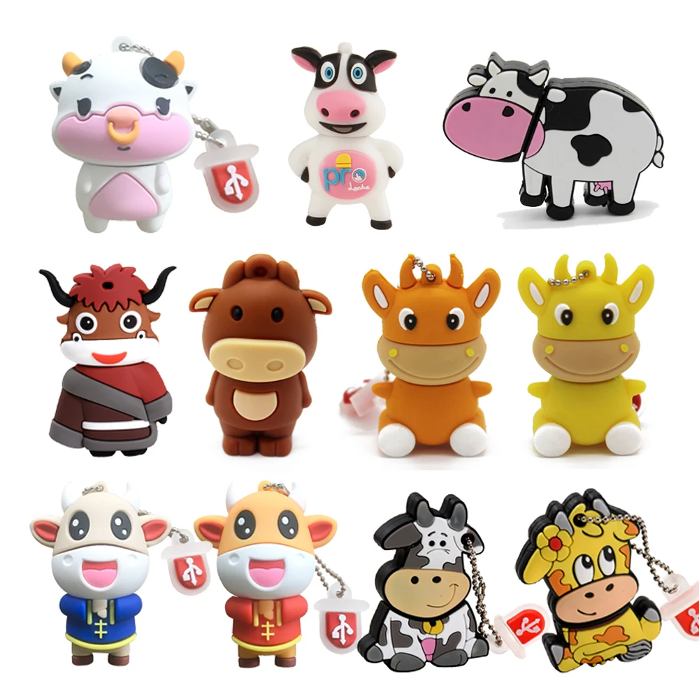 Cartoon Pen Drive Usb | Usb Flash Memory Cow | Cute Shape Usb Drive ...