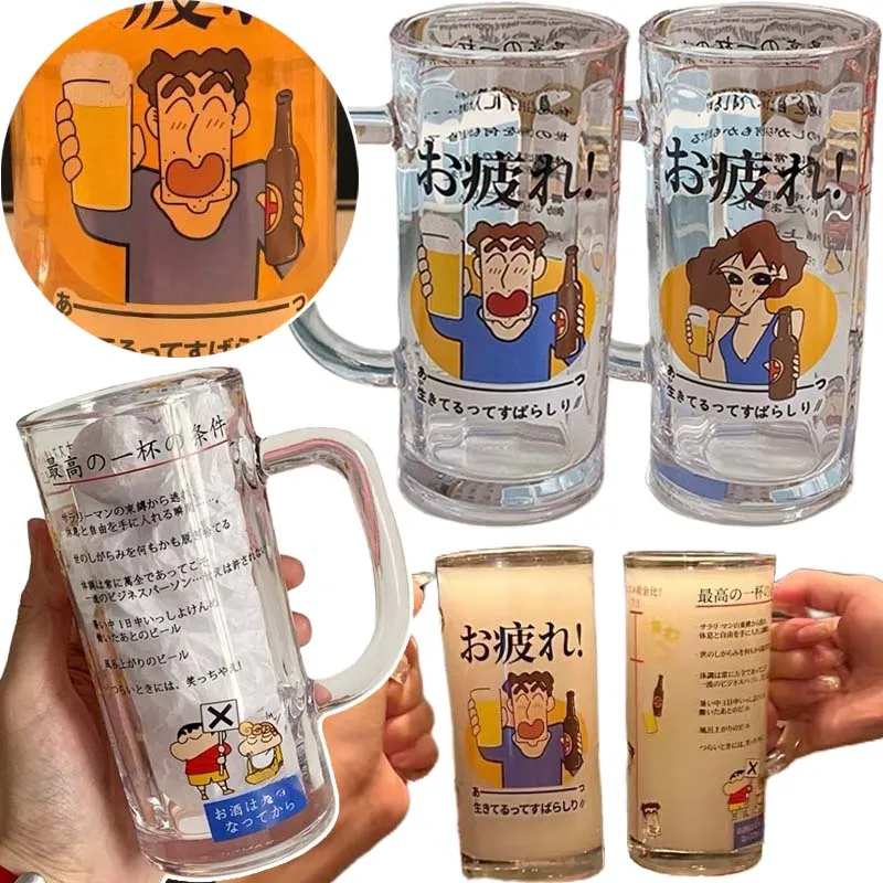 375ML Crayon Shin-chan Soda-lime Glass Beer Mug Semi-transparent ...