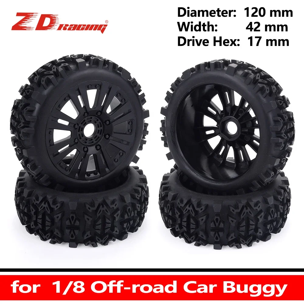 ZD-Racing-2PCS-4PCS-1-8-Off-road-Car-Buggy-Wheels-Tires-120mm-Rubber ...