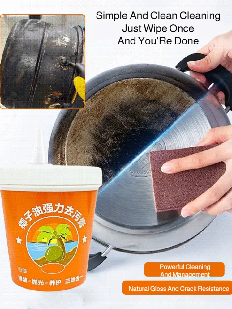 All Purpose Cleaner Paste Pot Bottom Cookware Cleaner Household Coconut ...