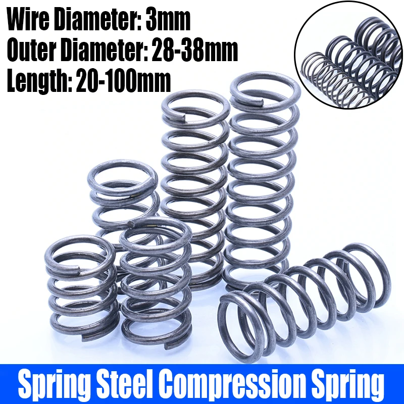 2PCS-3mm-Wire-Diameter-Spring-Steel-Compression-Spring-Pressure-Release ...