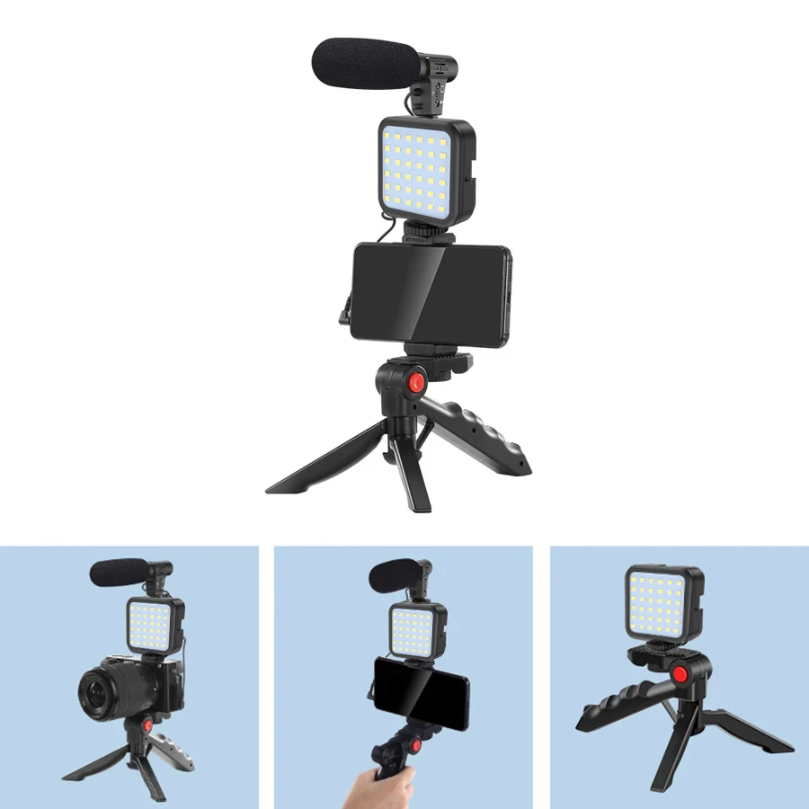 Condenser-Microphone-with-Tripod-LED-Fill-Light-for-Professional-Photo ...