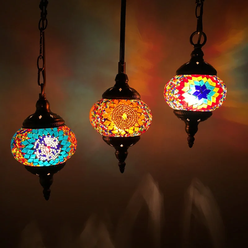 Mediterranean-Style-Decoration-Handmade-Turkish-Pendant-Light-Glass ...