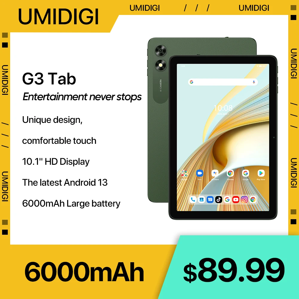 UMIDIGI-G3-Tab-Android-13-Smart-tablet-10-1-HD-Display-MTK-8766-3GB ...