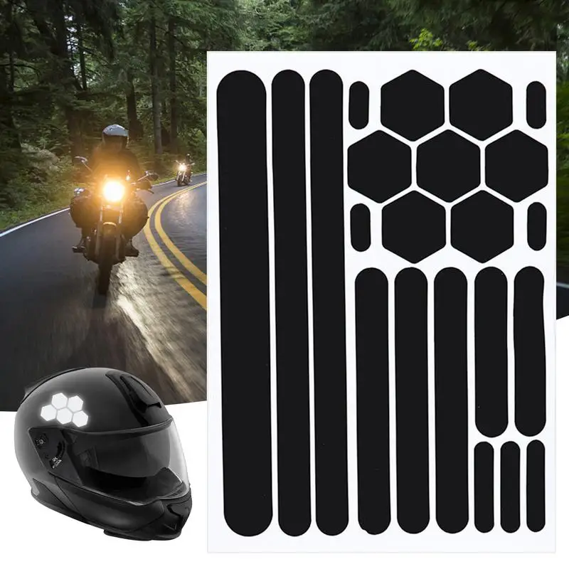 Black reflective stickers motorcycle riding helmet reflective stickers ...