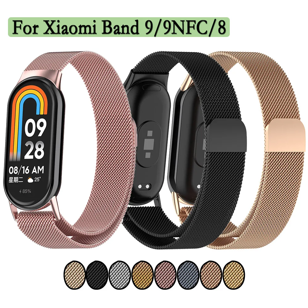 Magnetic-Loop-Strap-For-Xiaomi-Band-9-9NFC-8-Stainless-steel-correa-bracelet-Business-Style ...