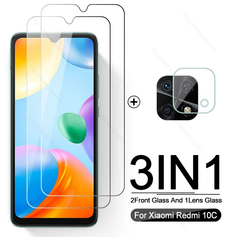 For-Redmi-10C-Case-3IN1-Camera-Lens-Screen-Protector-Tempered-Glass ...