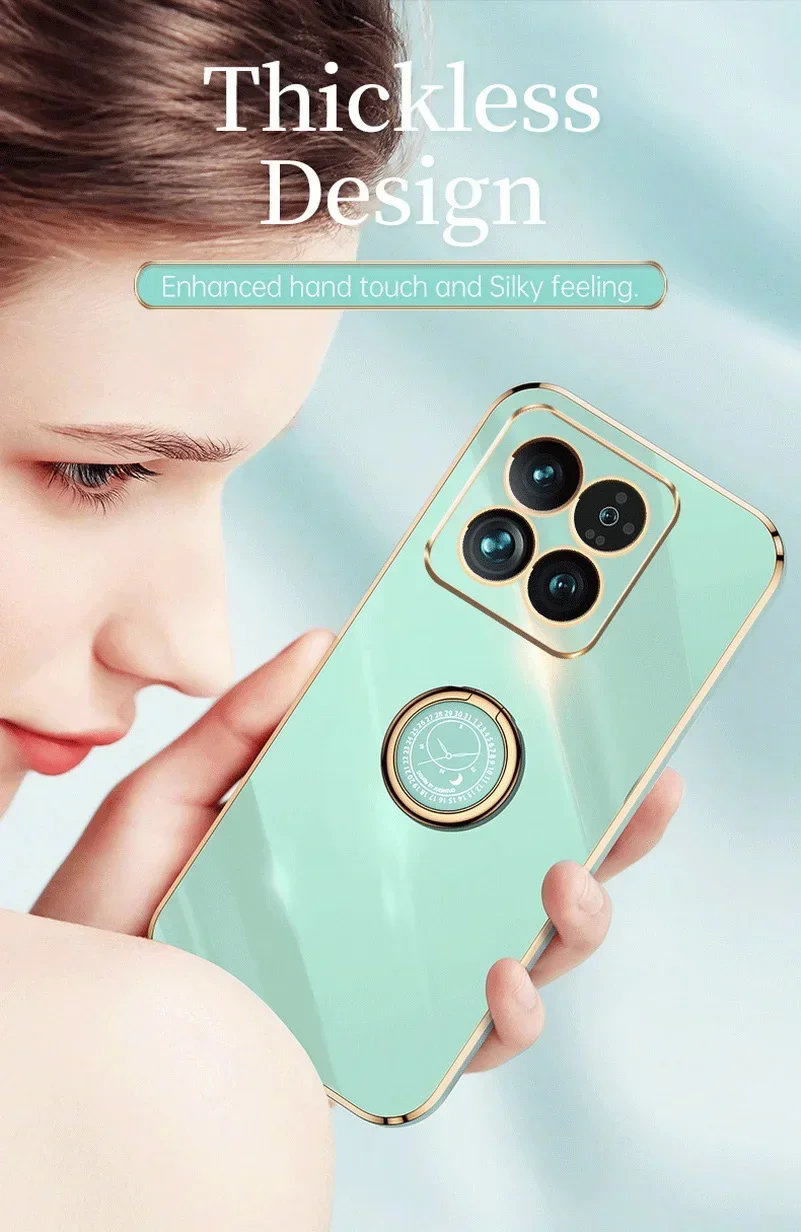 Enhanced Plating Smart Ring Stand Holder with Shockproof Silicone ...