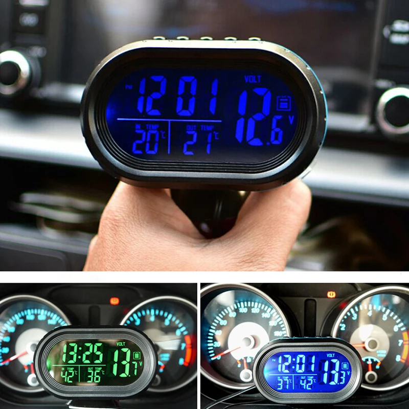 Reloj-Digital-para-coche-term-metro-Dual-volt-metro-de-bater-a-voltaje ...